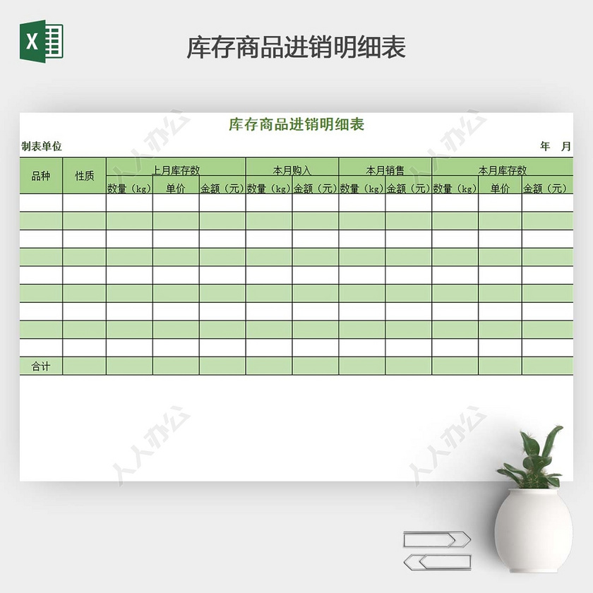 淘宝仓库库存商品进销明细表 人人办公